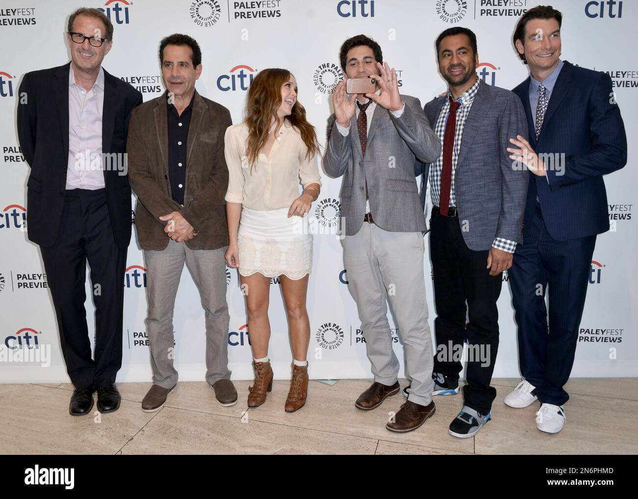 From left, Rob Greenberg, Tony Shalhoub, Rebecca Breeds, Chris Smith ...
