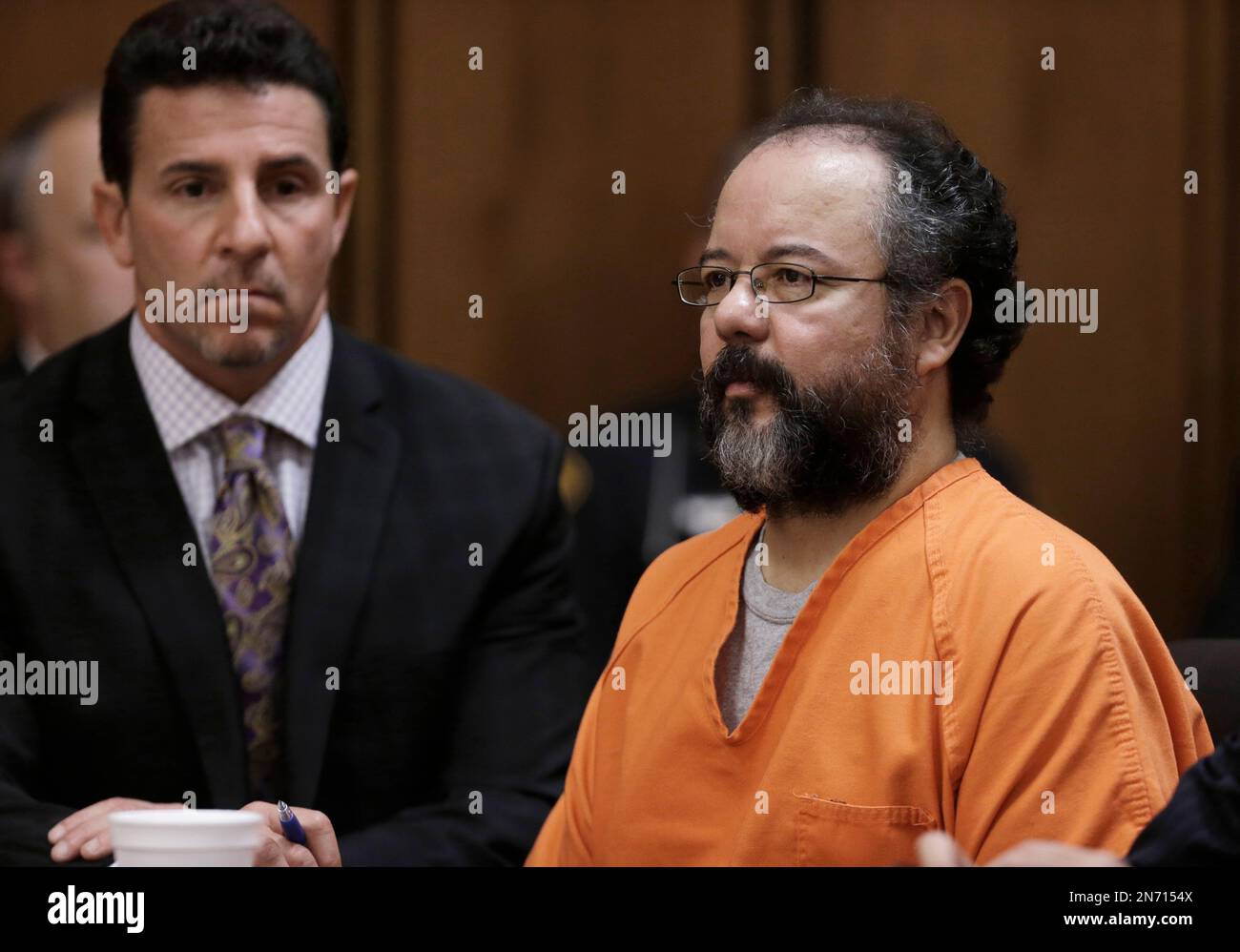 Ariel Castro, right, sits in the courtroom during the sentencing phase ...