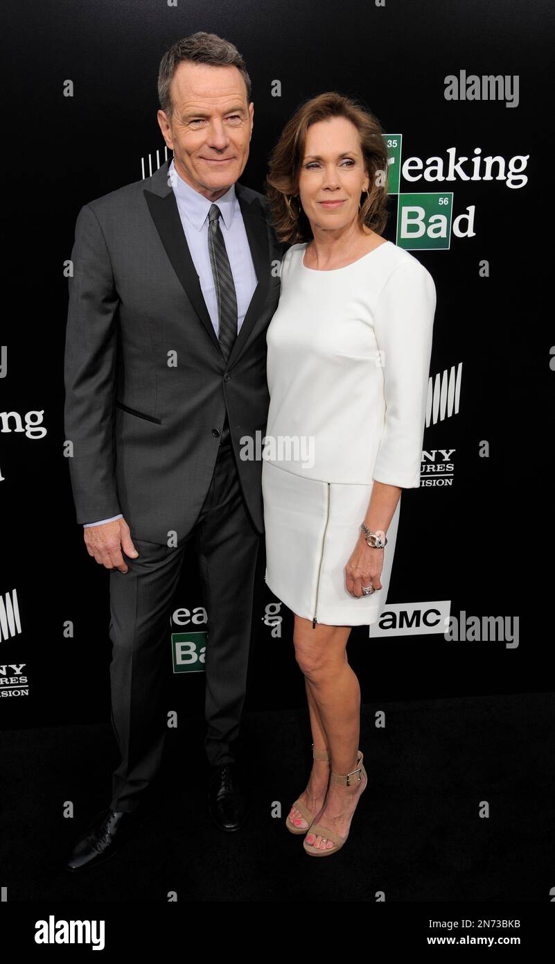 Bryan Cranston, left, a cast member in "Breaking Bad," poses with his ...