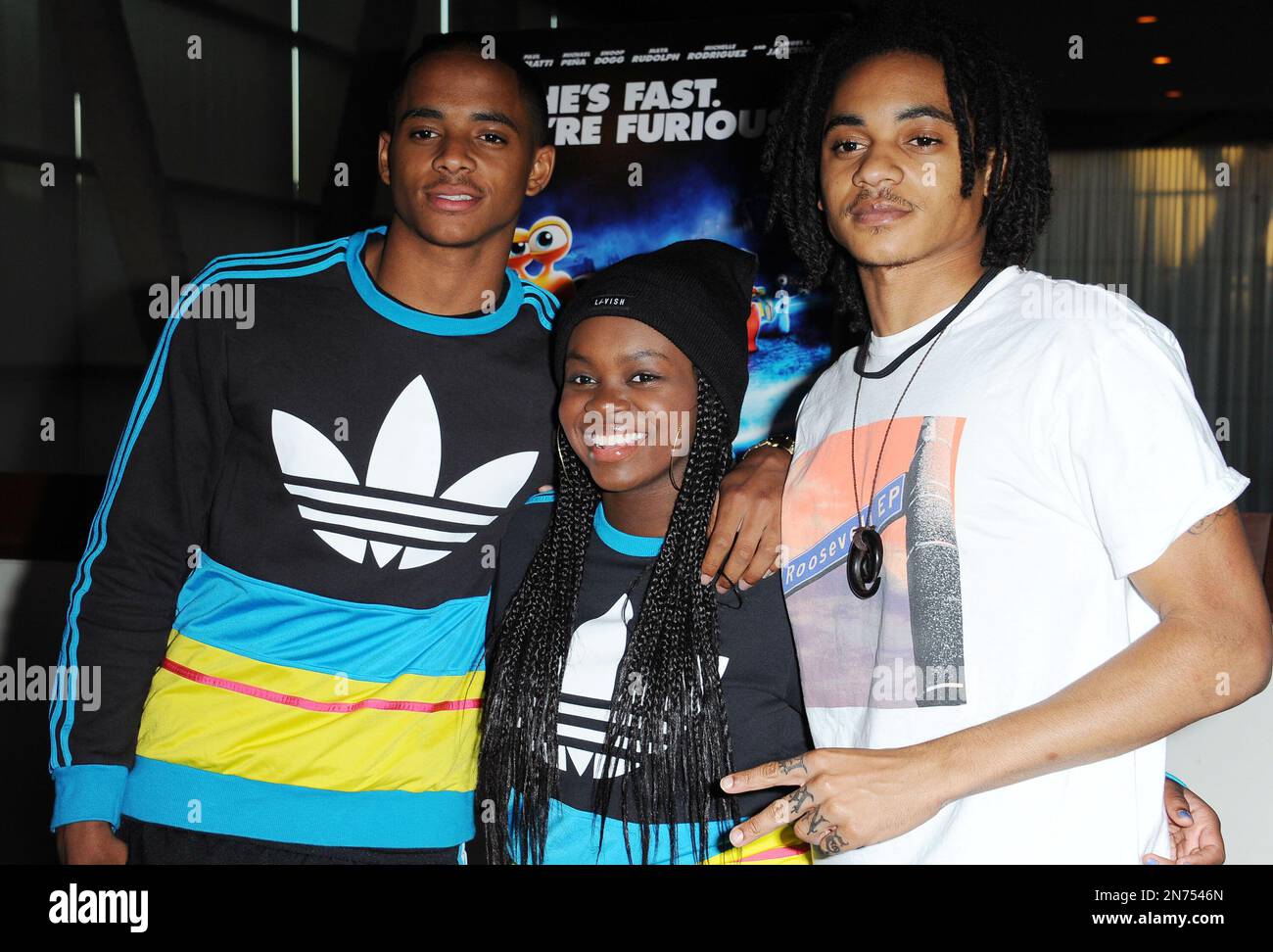 Corde Broadus, from left, Cori Broadus, and Cordell Broadus attends the ...