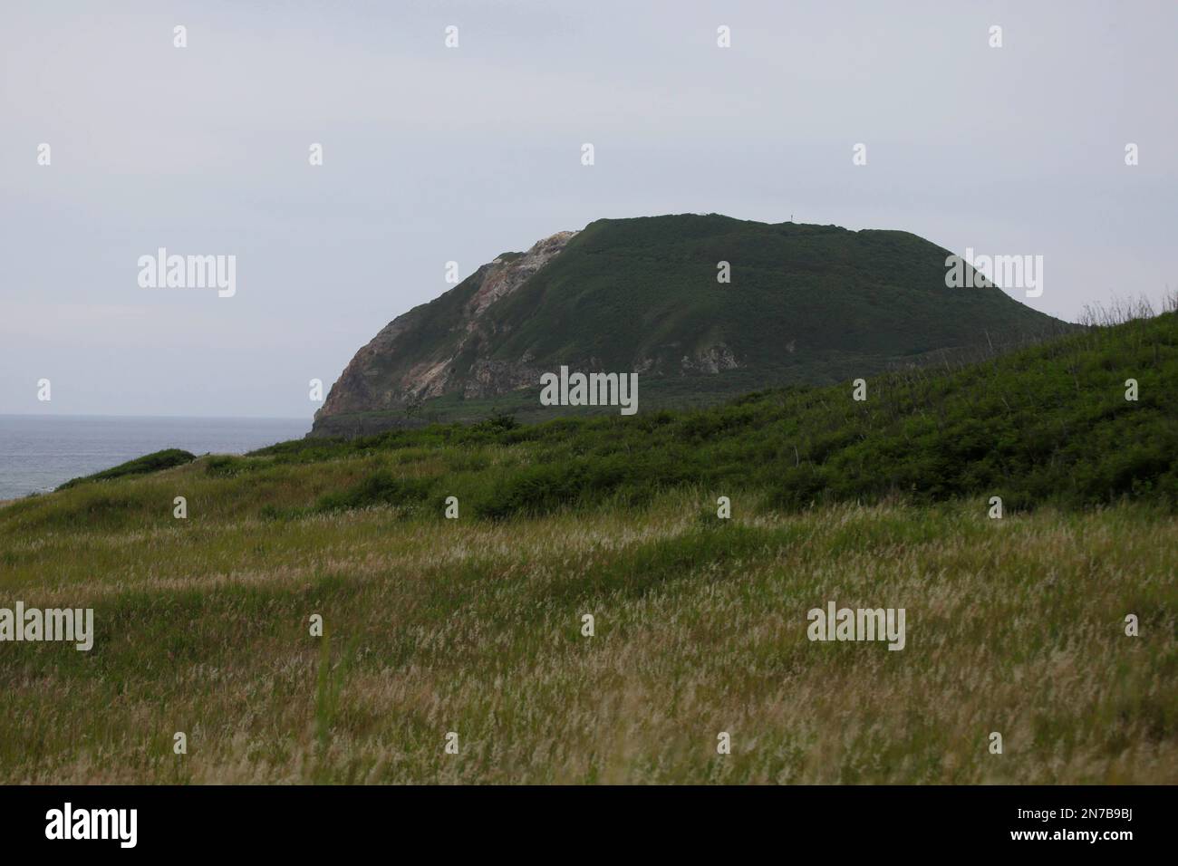 Mt. Suribachi, is seen from Invasion Beach on Iwo Jima, Japan, Friday ...