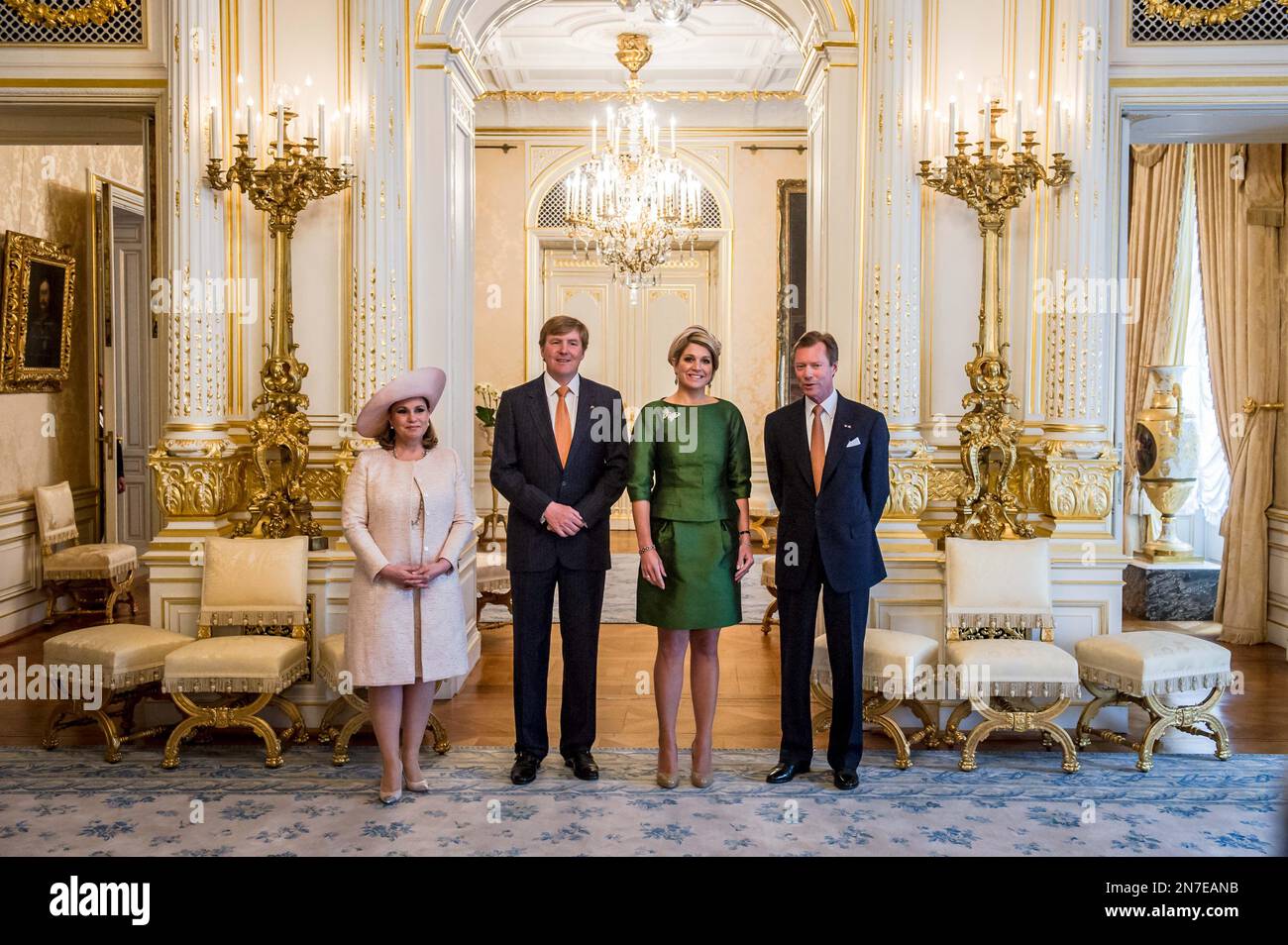 Dutch King Willem-Alexander, right, and Queen Maxima, 2nd right, are ...