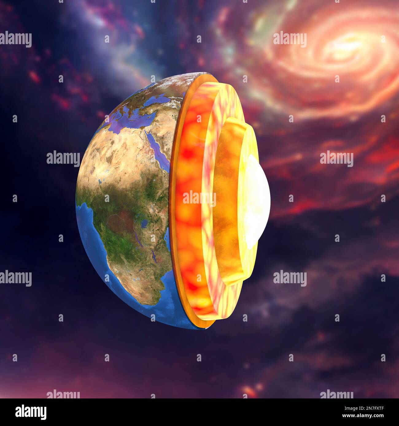 Die innere Struktur der Erde, Illustration Stockfotografie - Alamy