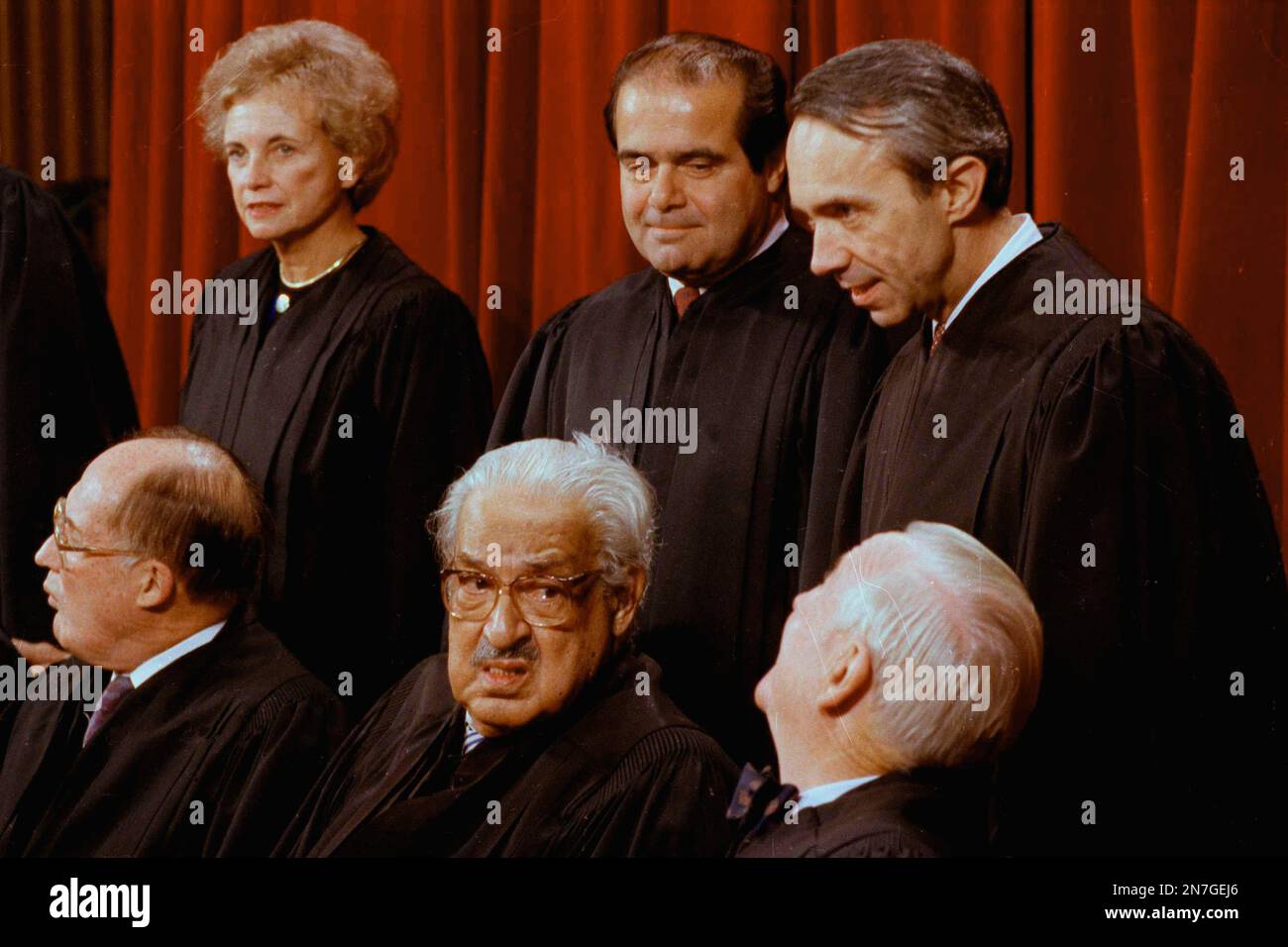 FILE – In this Nov. 9, 1990, file photo U.S. Supreme Court justices ...