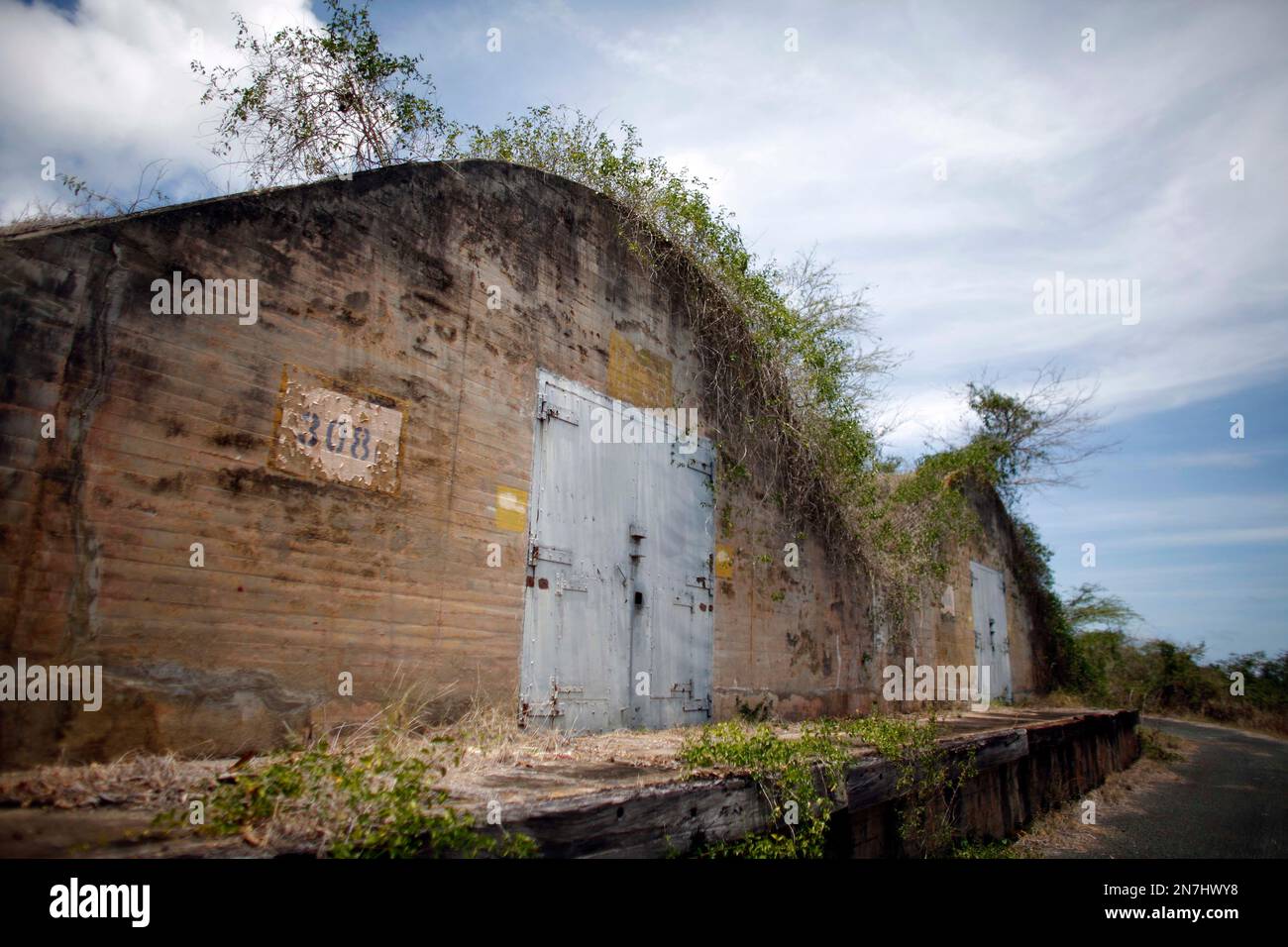 Bunkers that were used for ammunition storage in a former Naval ...