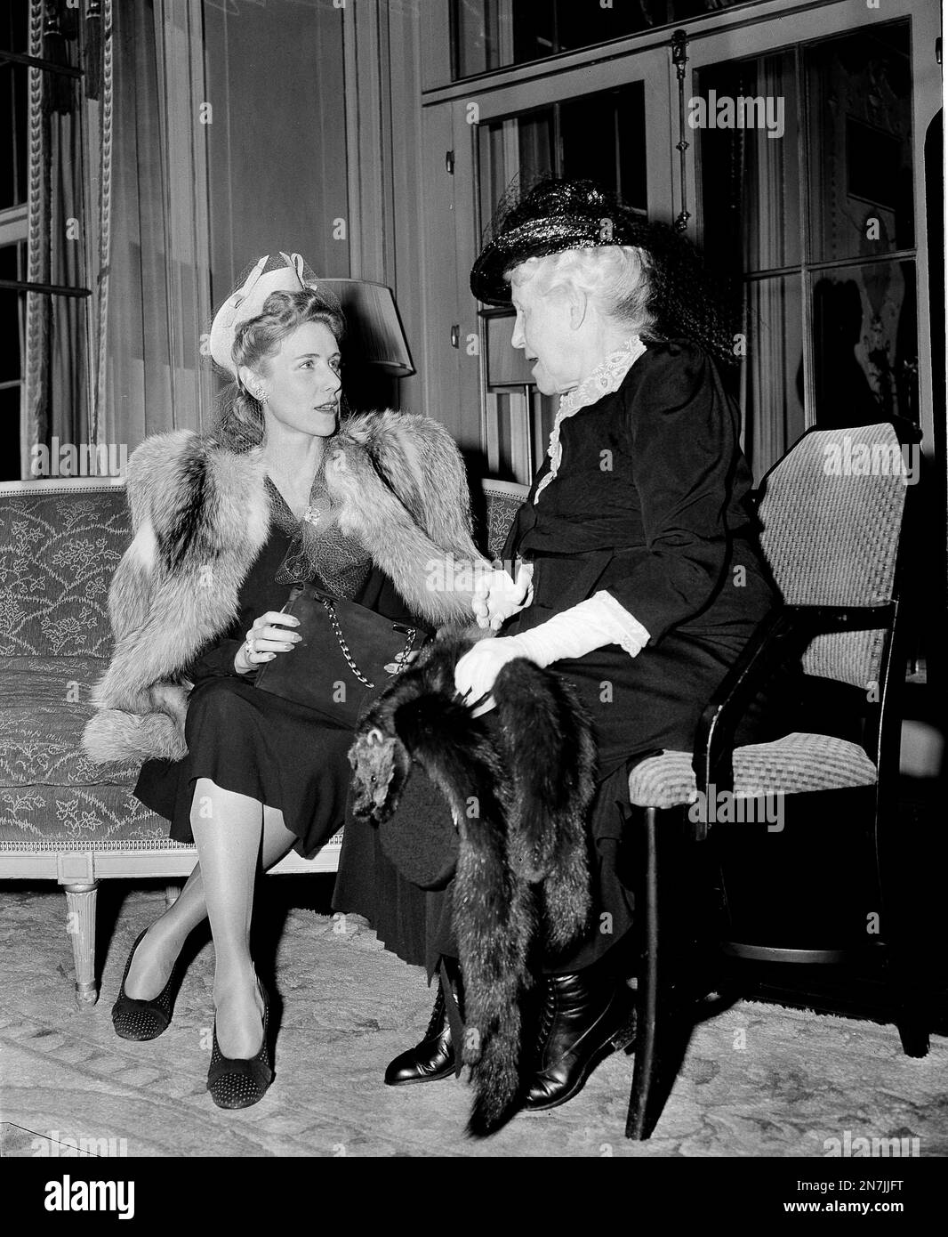 Rarely photographed Louise Whitfield Carnegie, right, chats with Clare ...