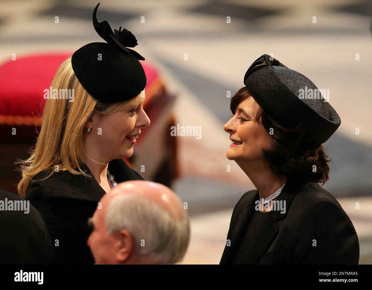 Ffion Hague and Cherie Blair attend the ceremonial funeral of former ...
