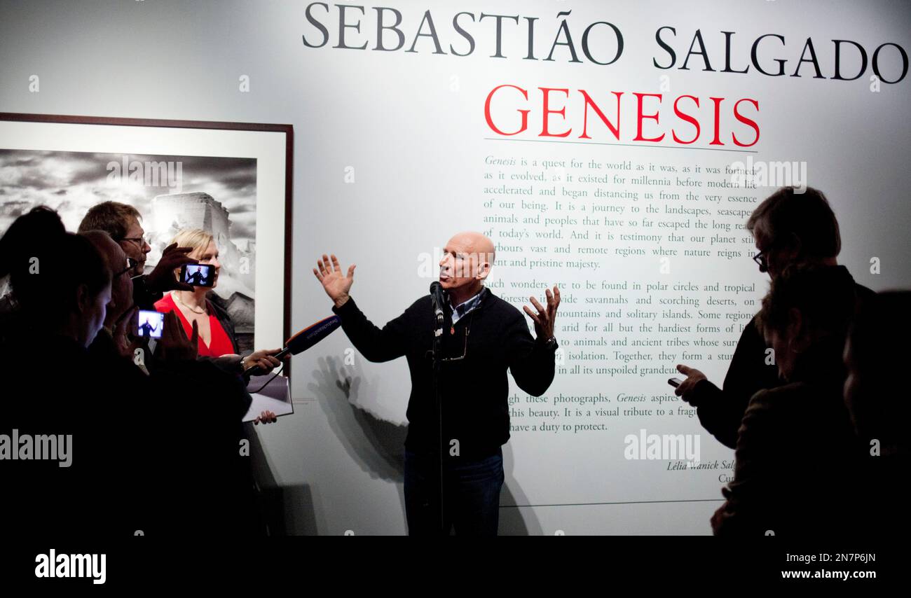 Brazilian photographer Sebastiao Salgado introduces his exhibition ...