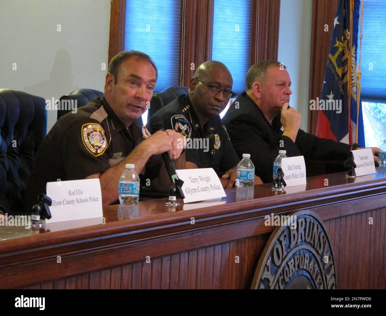 From left, Glynn County Police Chief Matt Doering, Brunswick Police ...