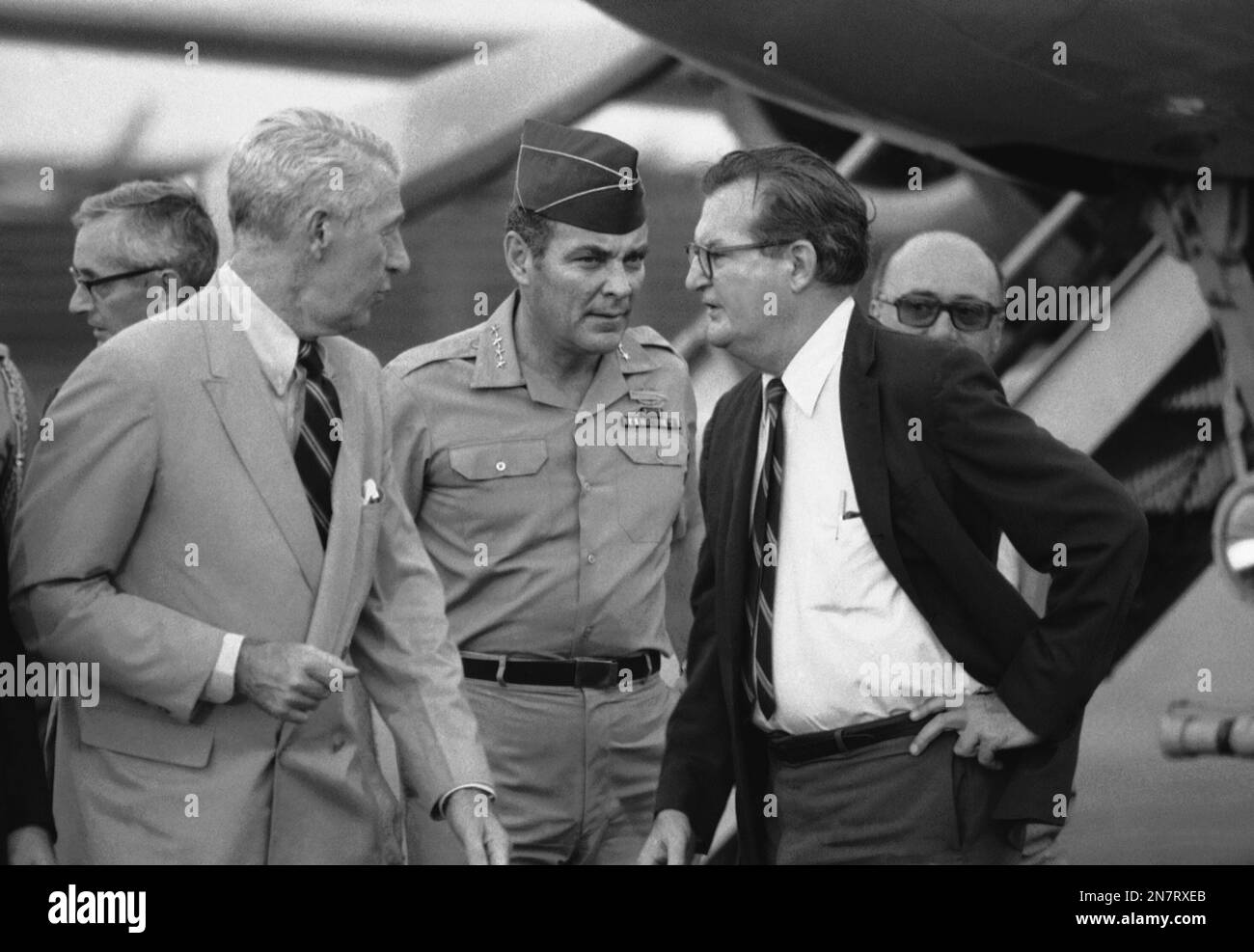 In this April 10, 1973 photo, Gen. Alexander M. Haig, center, is ...