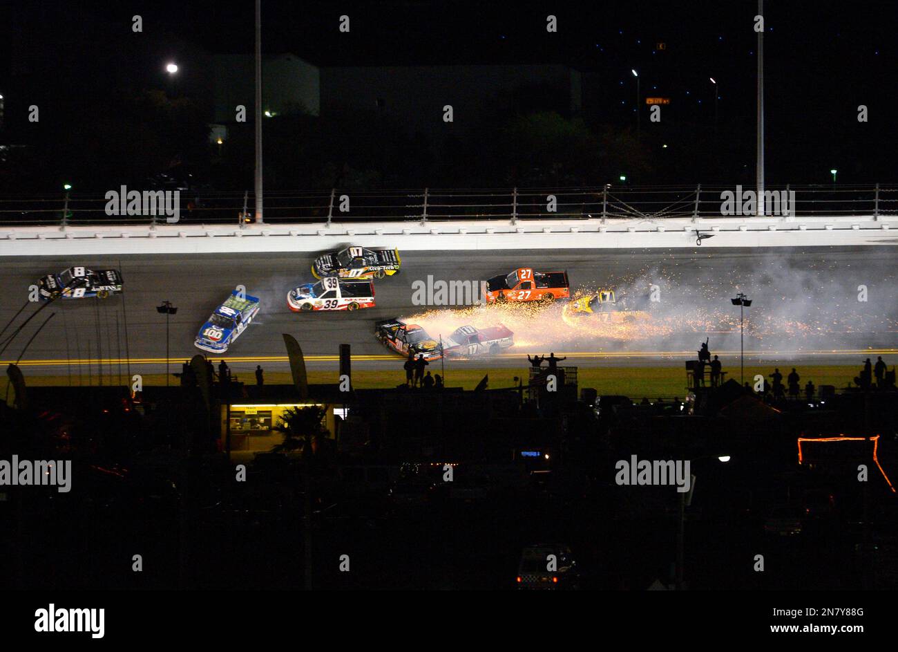 Ryan Truex (30), Ross Chastain (19), Timothy Peters (17) and John Wes ...