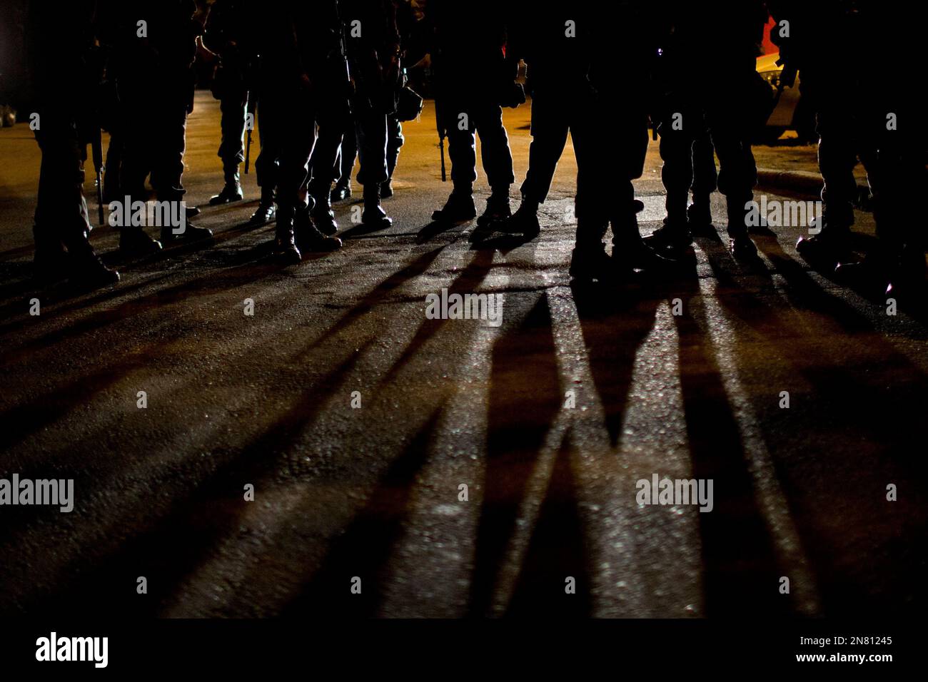 Police offers gather before a conjoint operation to install a Pacifying ...