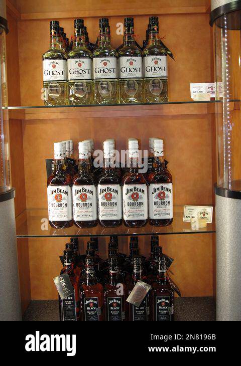 Bottles of Jacob's Ghost, a white whiskey, are displayed along with Jim ...