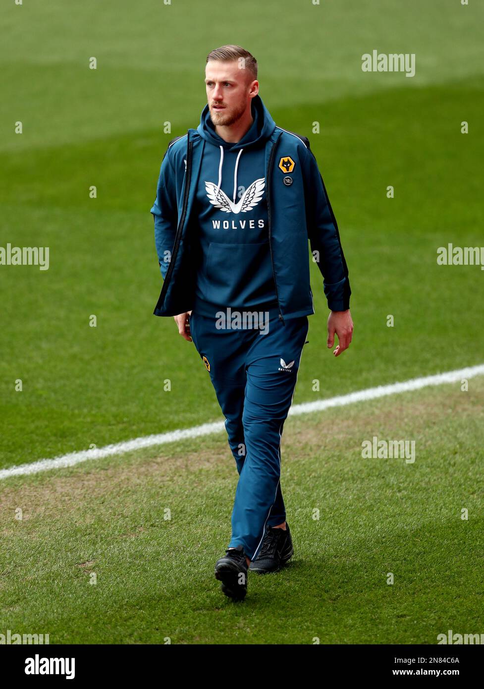 Daniel Bentley, Torwart der Wolverhampton Wanderers, besichtigt das ...