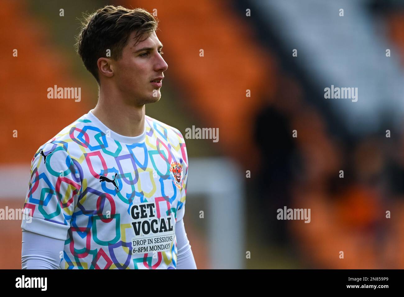 Stuart Moore #13 von Blackpool vor dem Sky Bet Championship-Spiel ...