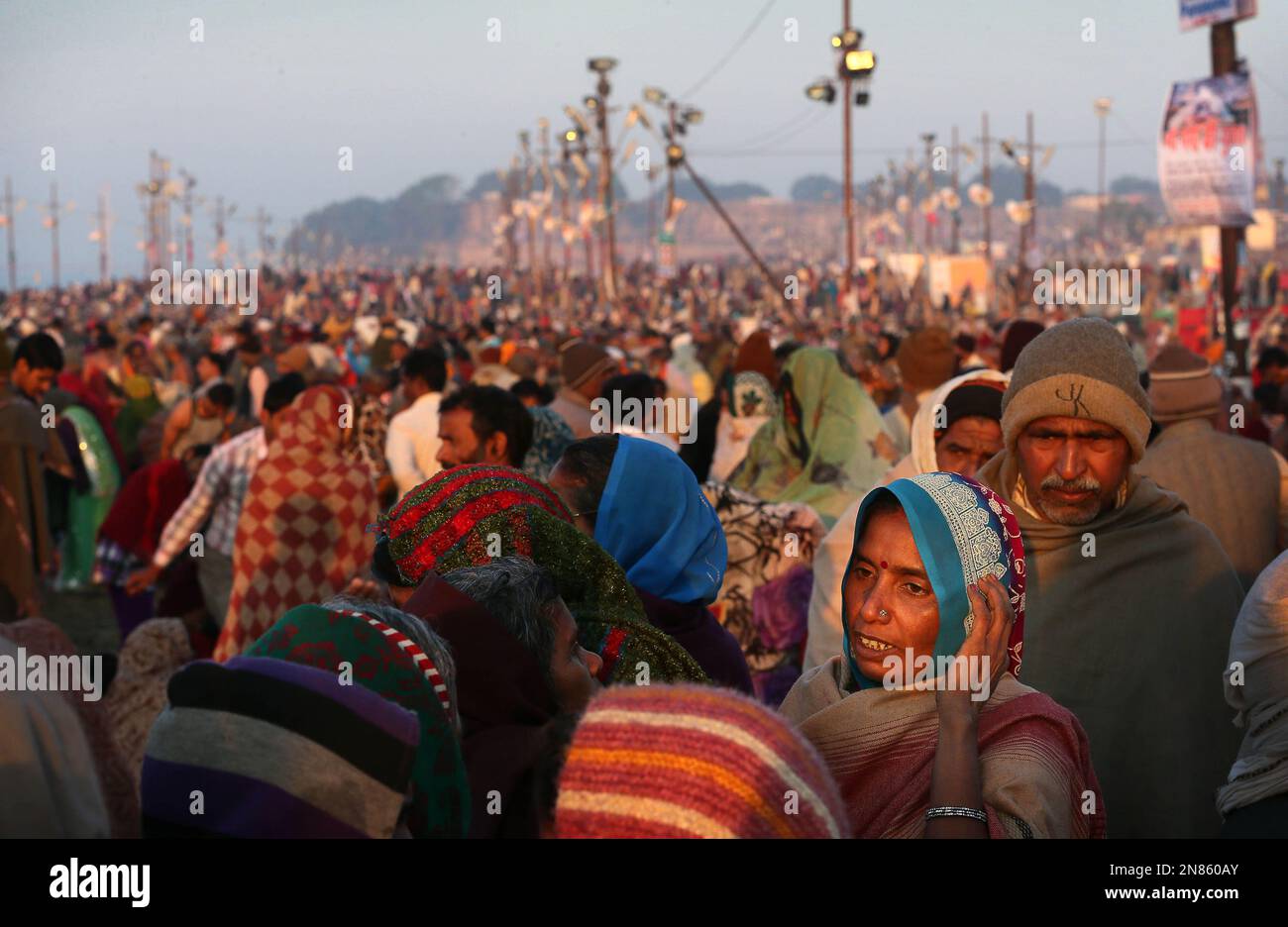 Thousand of Hindu devotees arrive for a dip at Sangam, the confluence ...