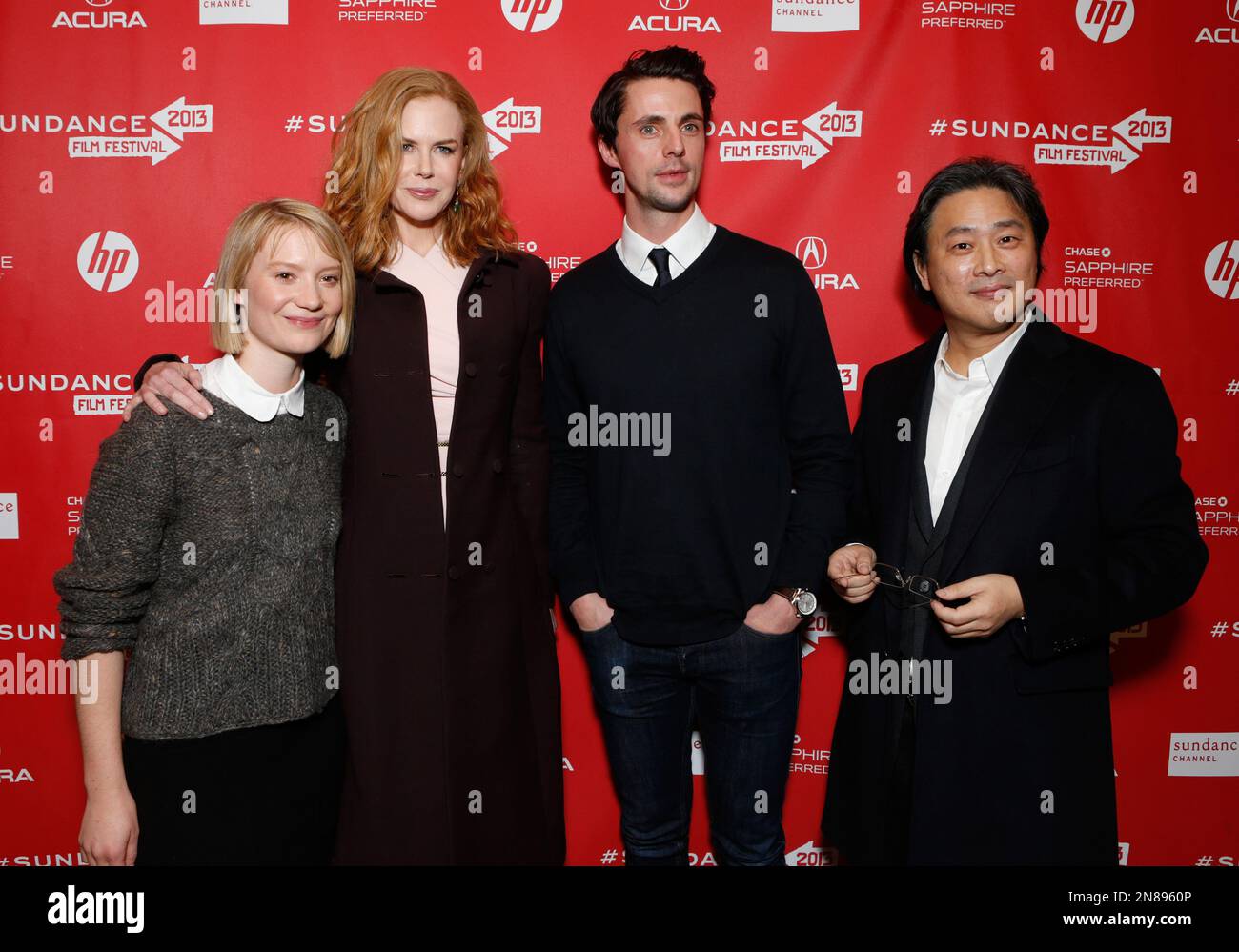 From left, actors Mia Wasikowska, Nicole Kidman, Matthew Goode and ...