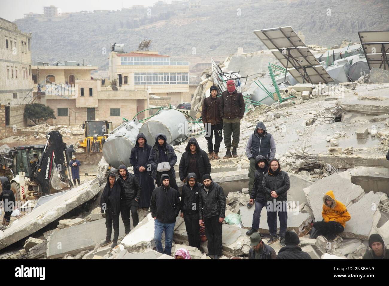 Idlib, Syrien. 11. Februar 2023 Am 6. Februar traf ein Erdbeben Nord- und Westsyrien. Das ...