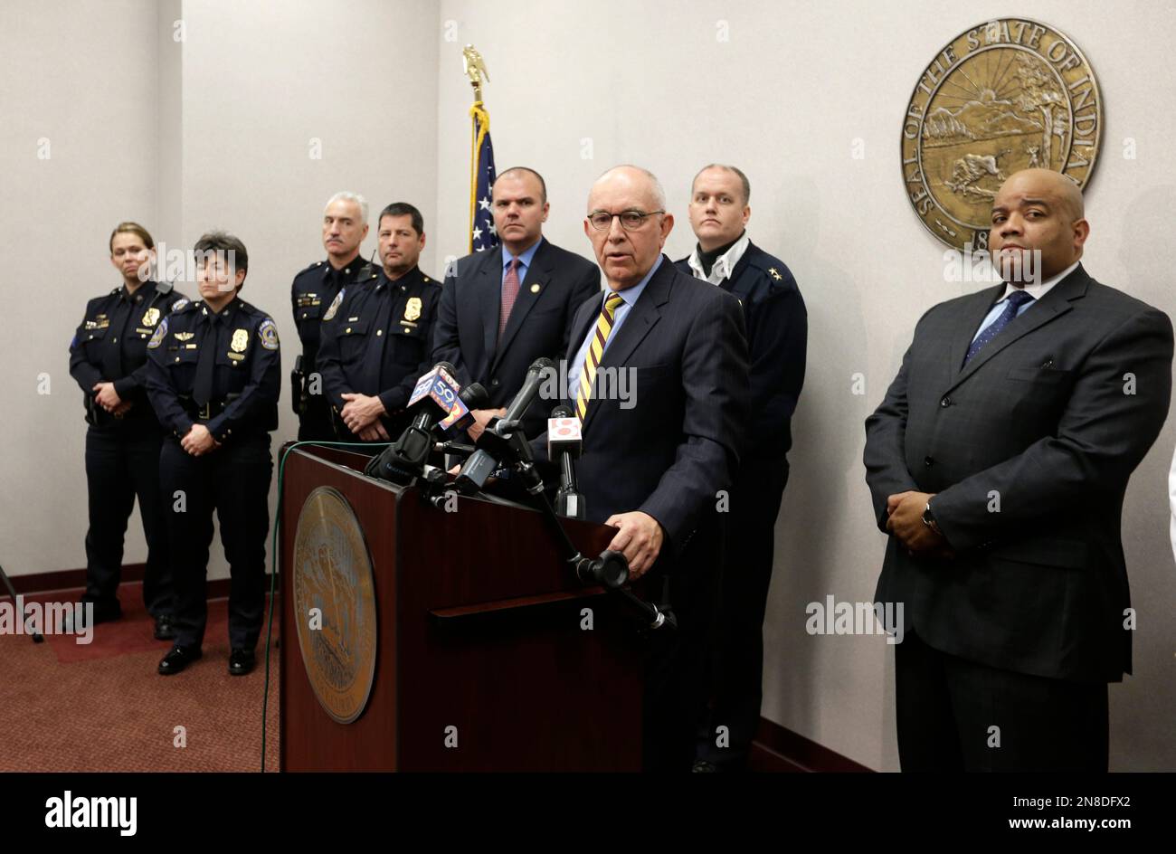 Marion County prosecutor Terry Curry responds to a question during a ...