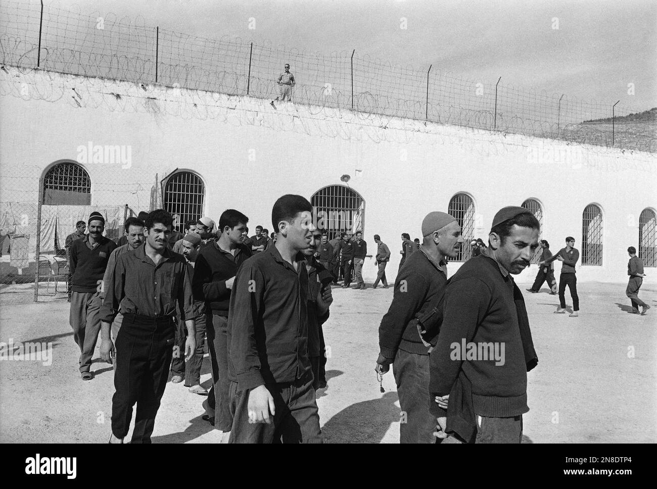 Arab prisoners in the Israeli prison of Nablus, Nov. 28, 1969 occupied ...