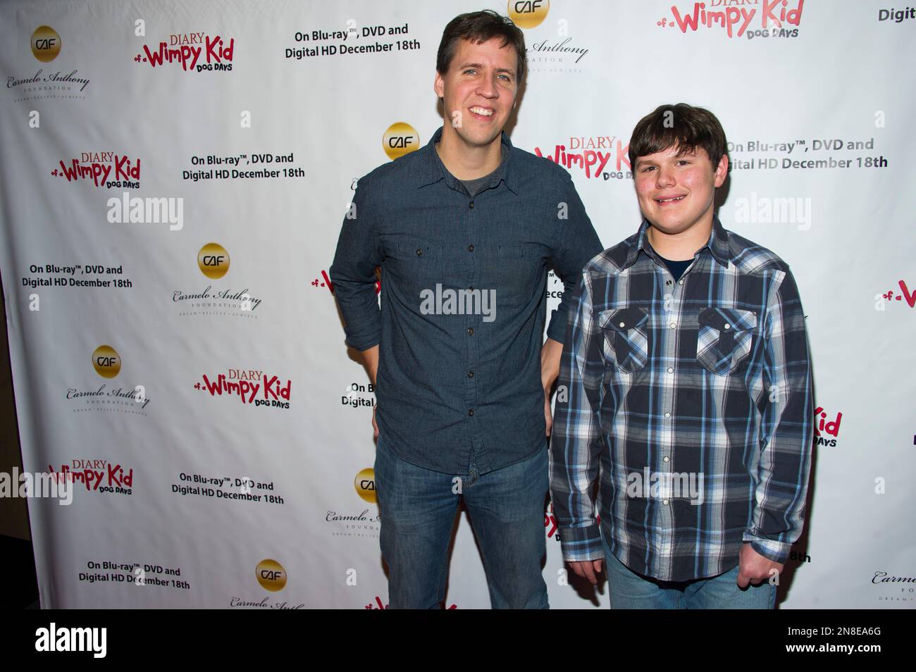 Diary of A Wimpy Kid author Jeff Kinney, left, and actor Robert Capron ...