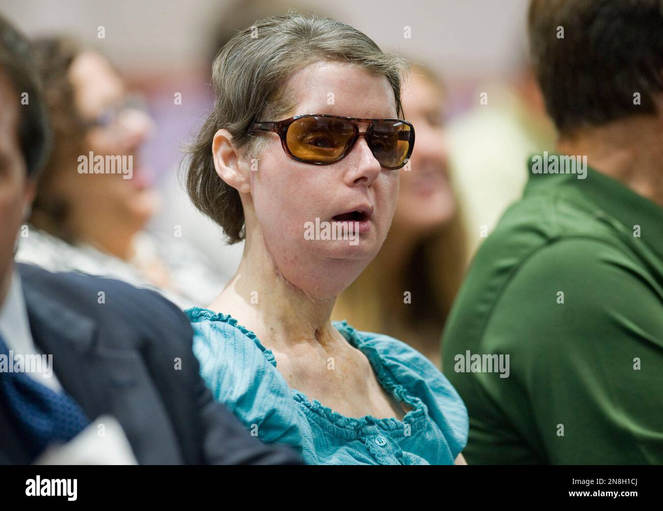 FILE - In this Aug. 10, 2012 file photo, Charla Nash sits before a ...