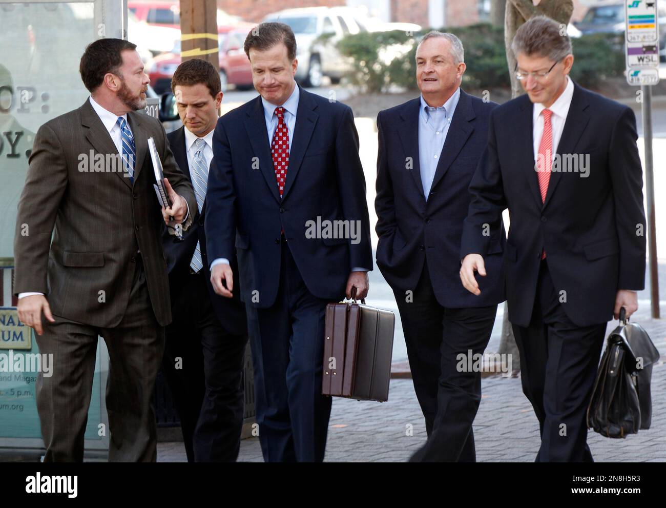 Robert Kaluza, second from right, a BP well site leader from the ...