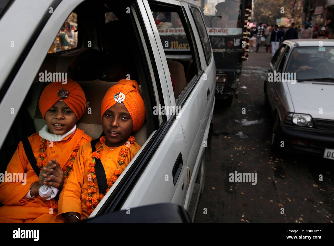Indian schoolchildren arrive to participate in a procession to mark the ...