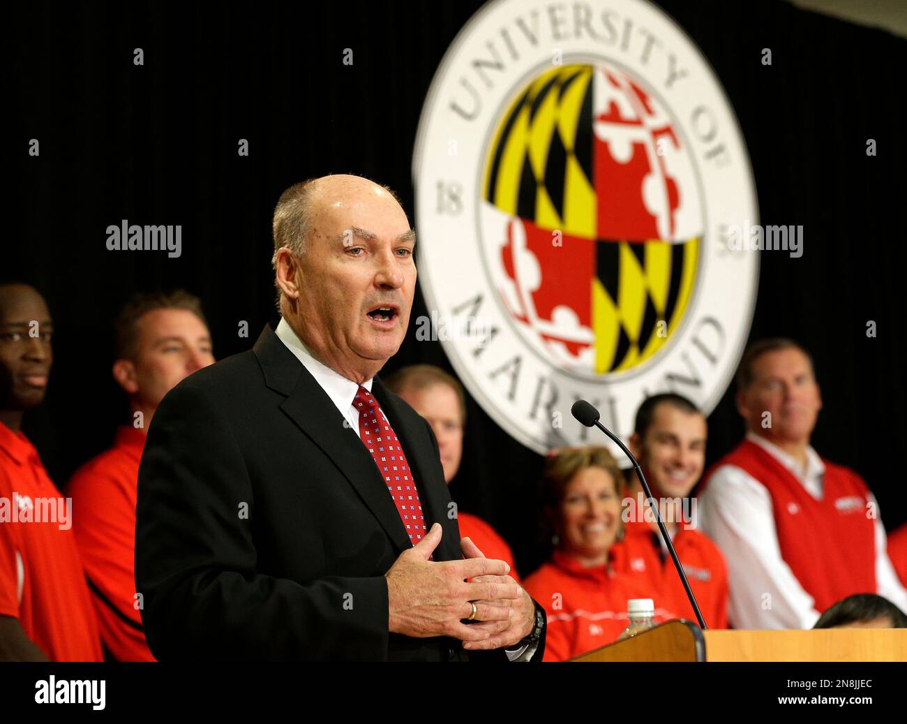 Big Ten Commissioner James Delany speaks at a news conference to ...