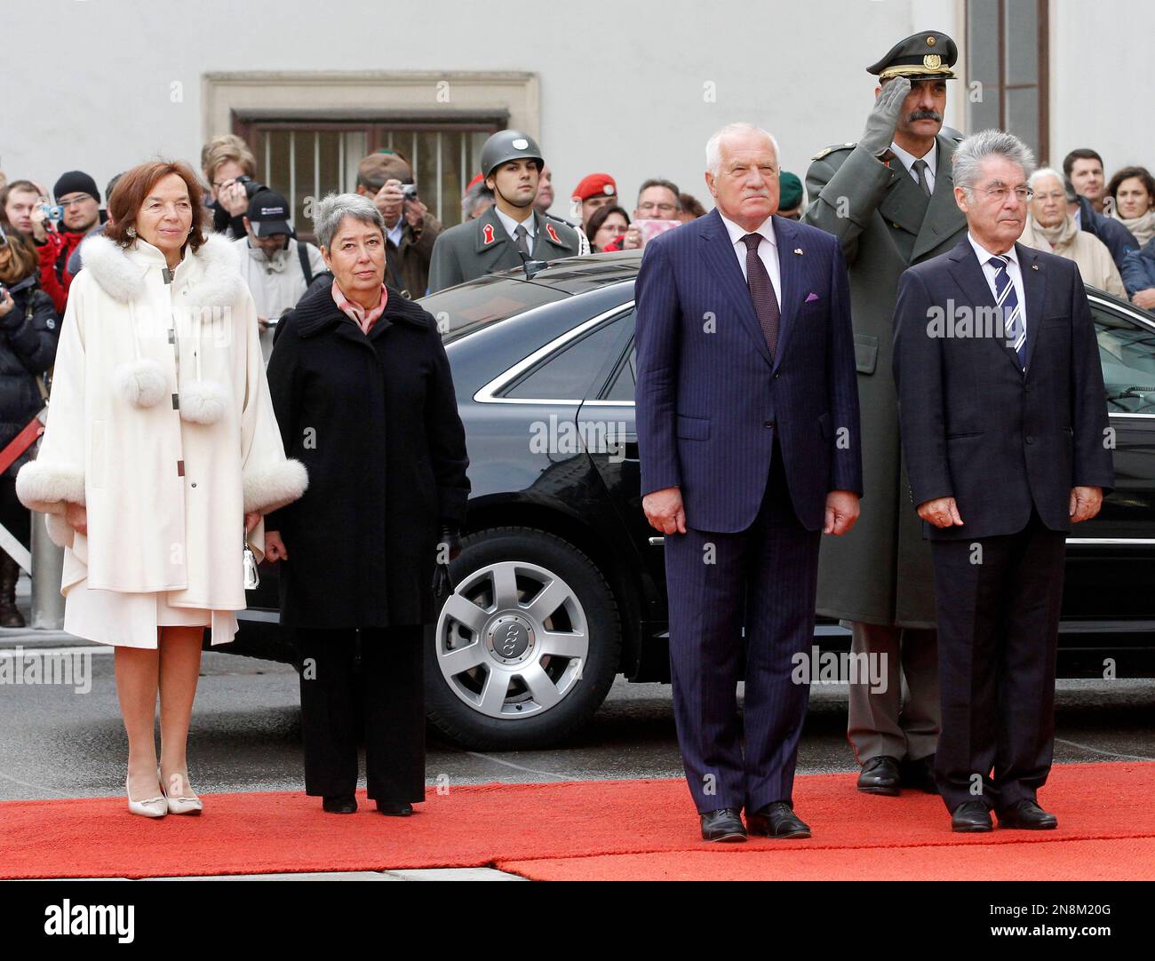 Czech Republic's President Vaclav Klaus, second right, his wife Livia ...