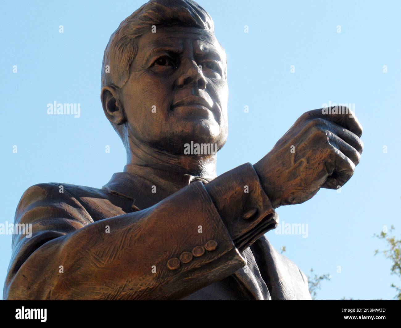 A bronze statue of President John F. Kennedy stands in downtown Fort ...