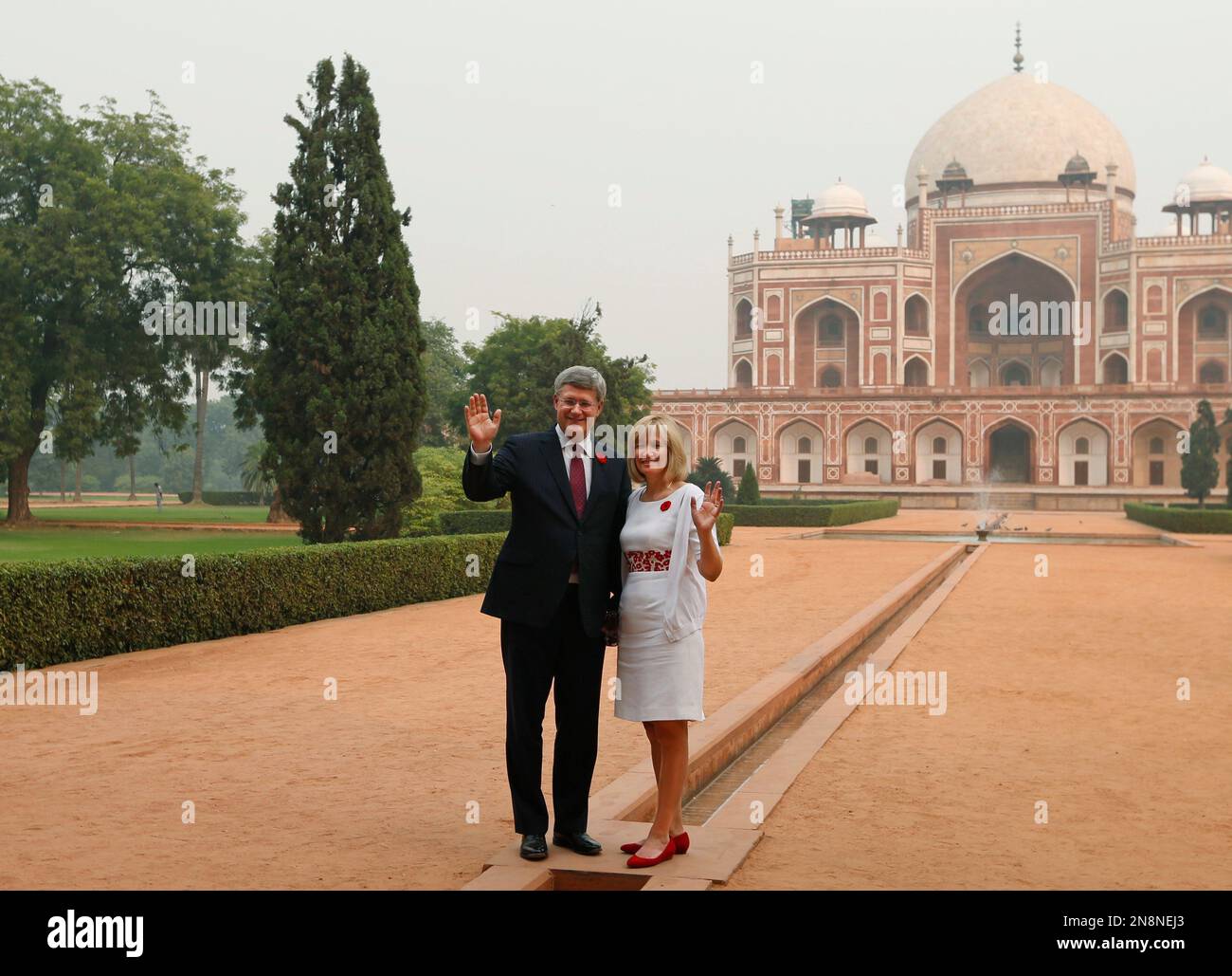 Canada's Prime Minister Stephen Harper, left, and his wife Laureen ...
