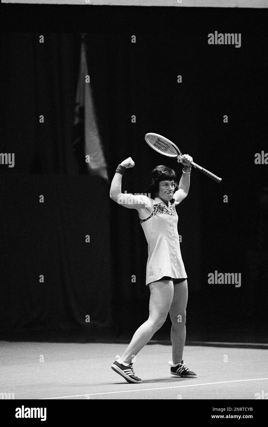 It was a striking pose that Mrs. Billie Jean King struck during the ...