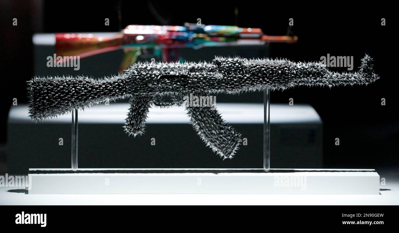 An interpretation of an AK-47 assault rifle "Don't Touch" by artist ...