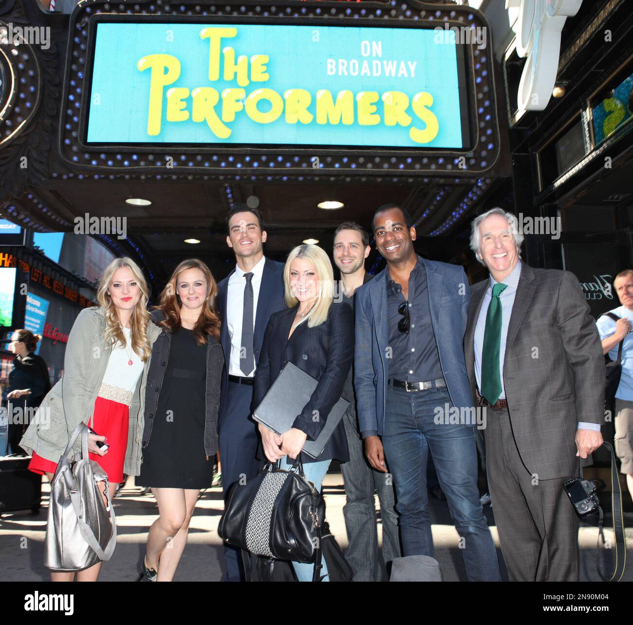 The cast and creative team from "The Performers", the left actress ...