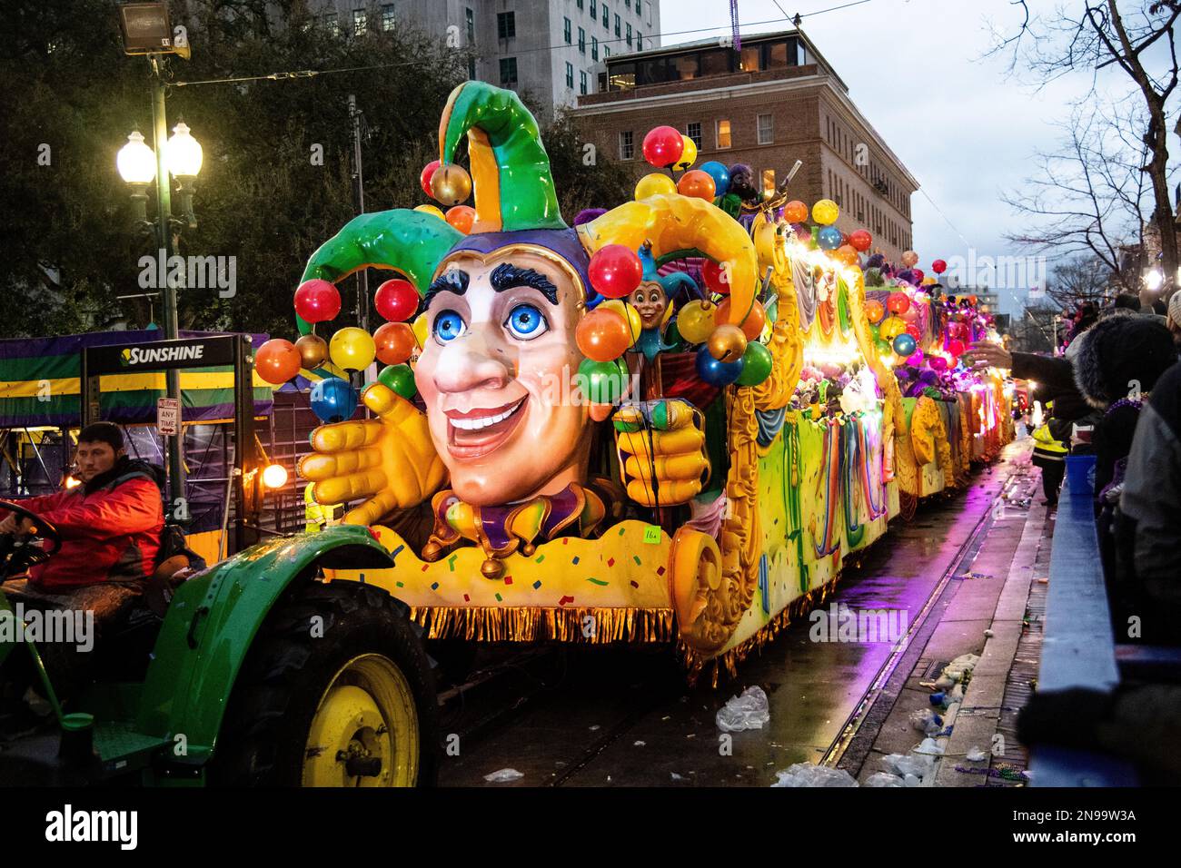 Members of the Krewe of Freret parade are seen as they pass mayoral ...