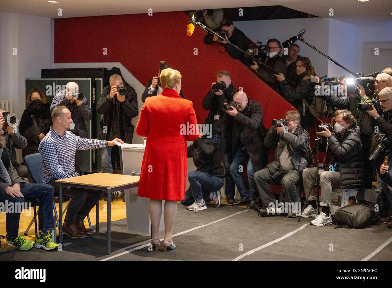 Berlin, Deutschland. 12. Februar 2023. Franziska Giffey (SPD, M), Regierungsbürgermeisterin von ...