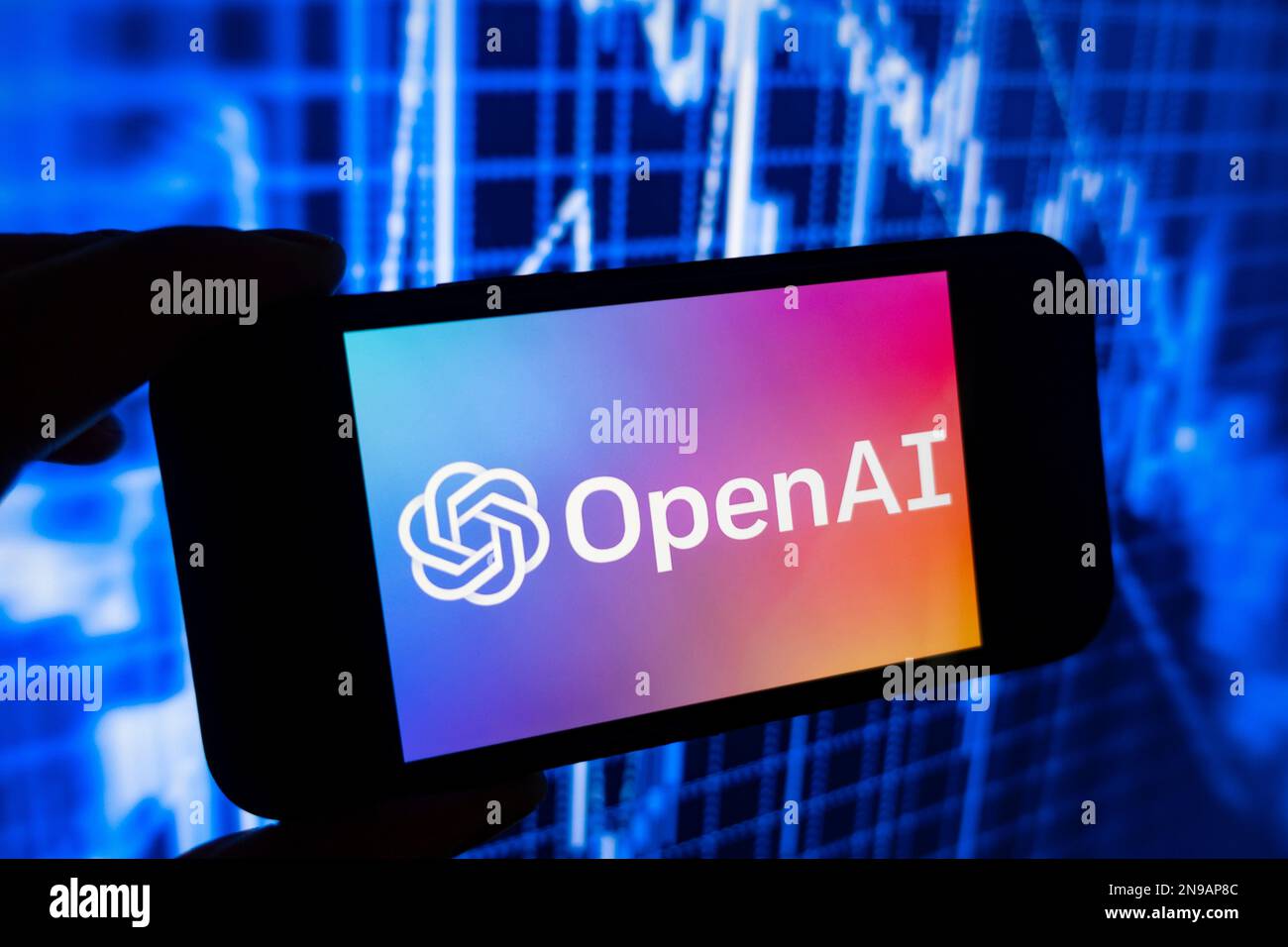 Digitales Composite Des Microsoft Chatgpt Openai Chatbot Logos Auf Dem Telefonbildschirm 