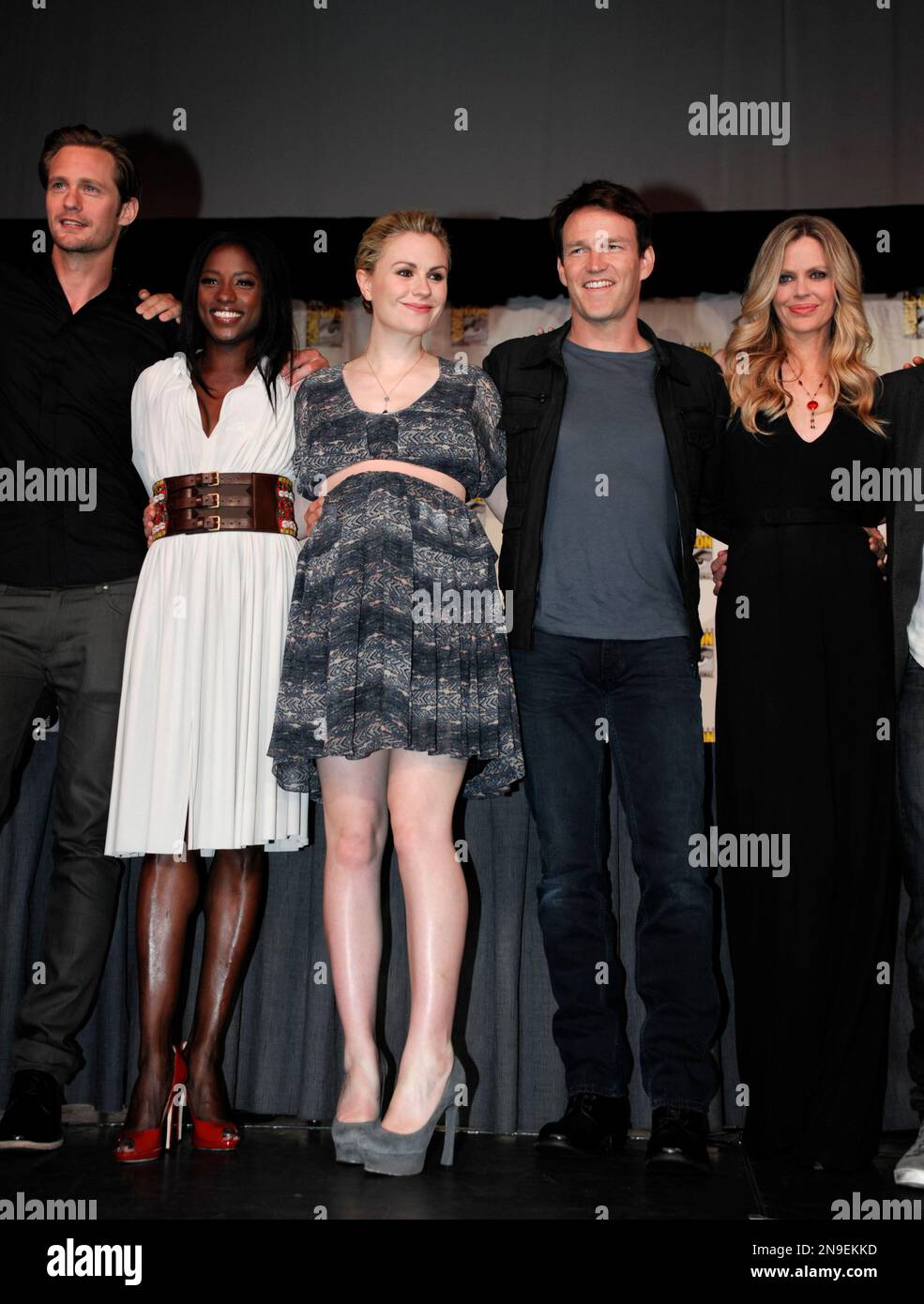 Cast members of True Blood, from left, Alexander Skarsgård, Rutina Wesley, Anna Paquin, Stephen ...