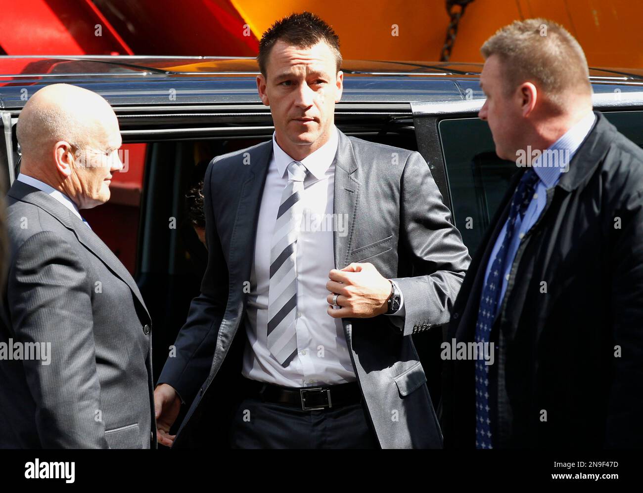 Former England soccer captain and Chelsea player John Terry, center ...