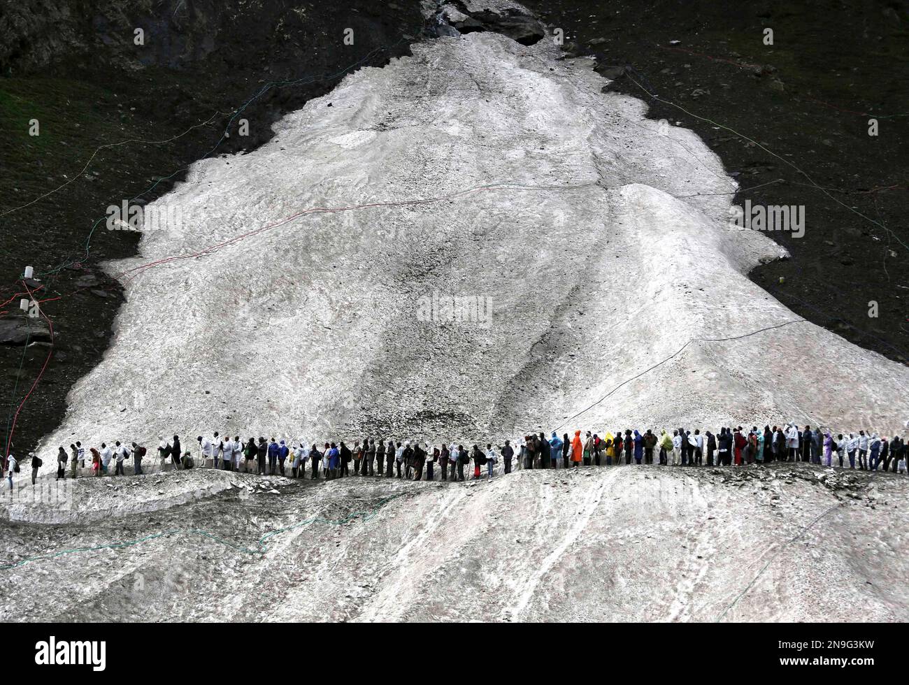 In this picture taken Friday, June 29, 2012, Indian Hindu pilgrims ...