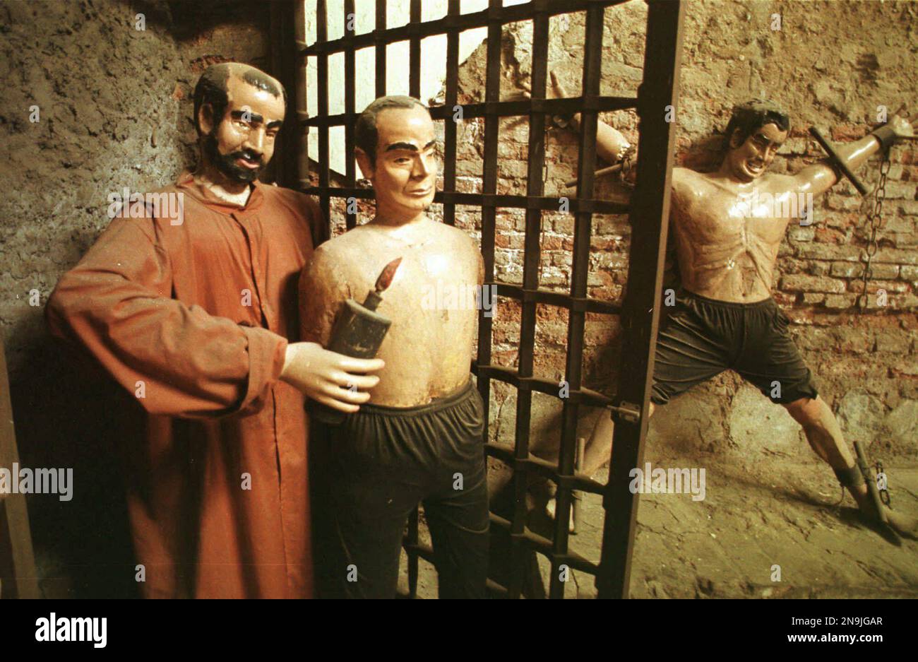 FILE - This April 14, 1997 file photo shows an exhibit depicting ...