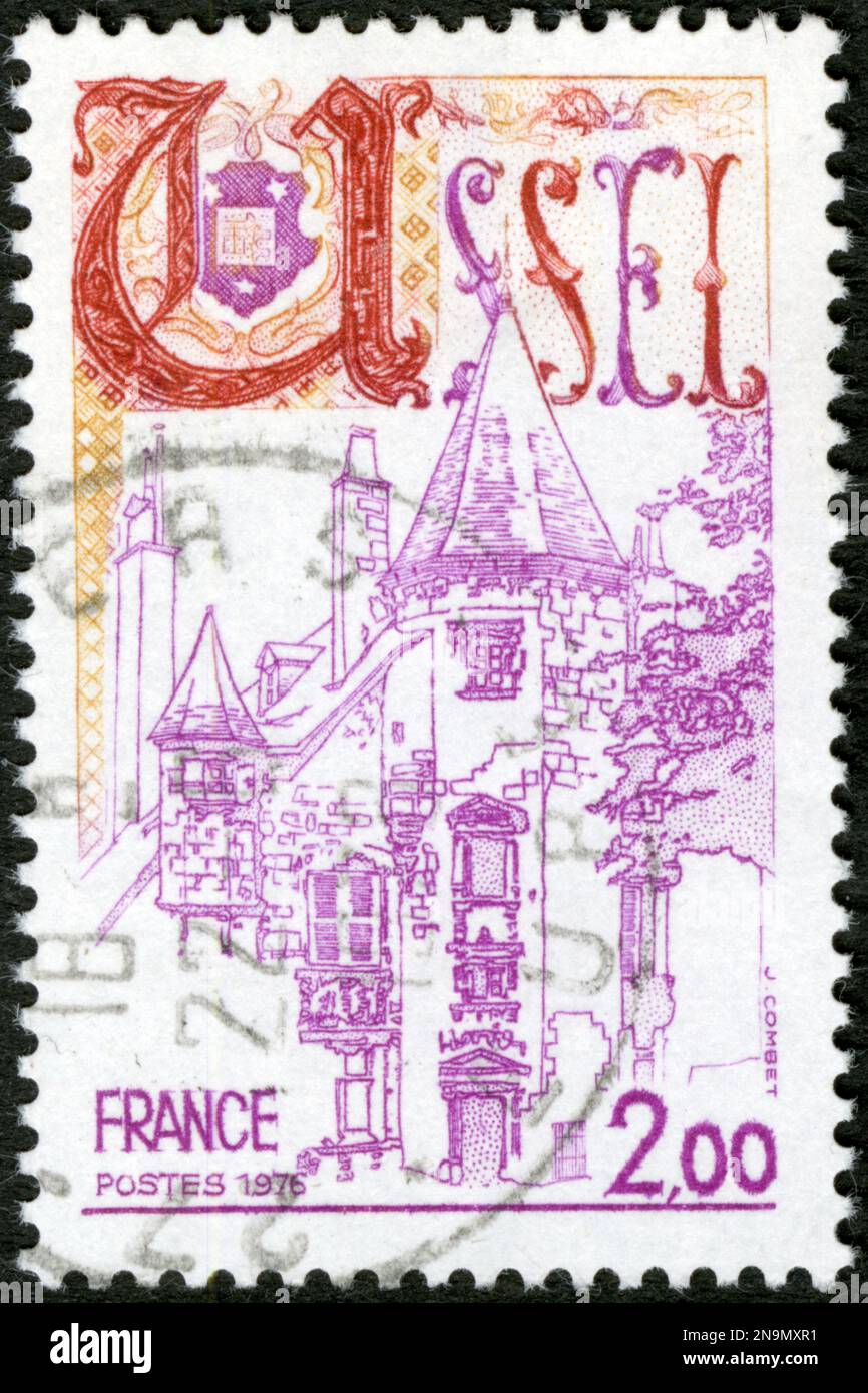 TIMBRE OBLITERES USSEL. FRANKREICH. POSTES 1976. 2,00 Stockfotografie ...