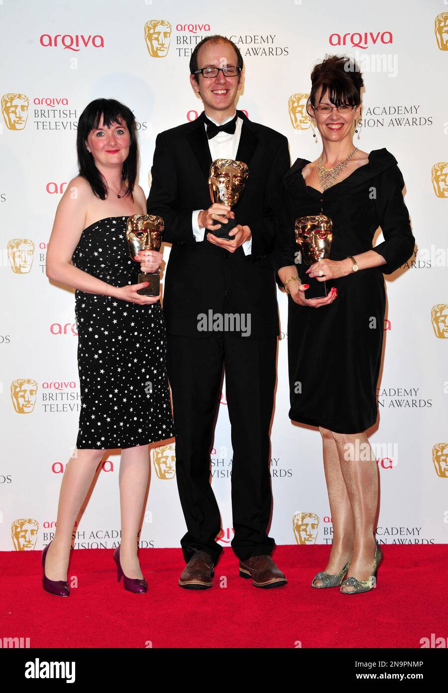 Winners of Best Drama Series, from left to right, Caroline Skinner ...