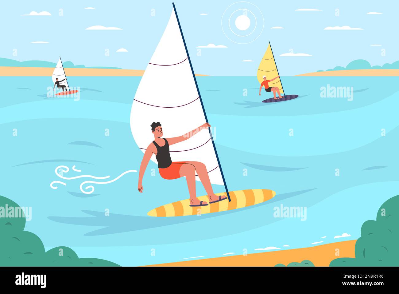 Windsurfing boards Stock-Vektorgrafiken kaufen - Alamy