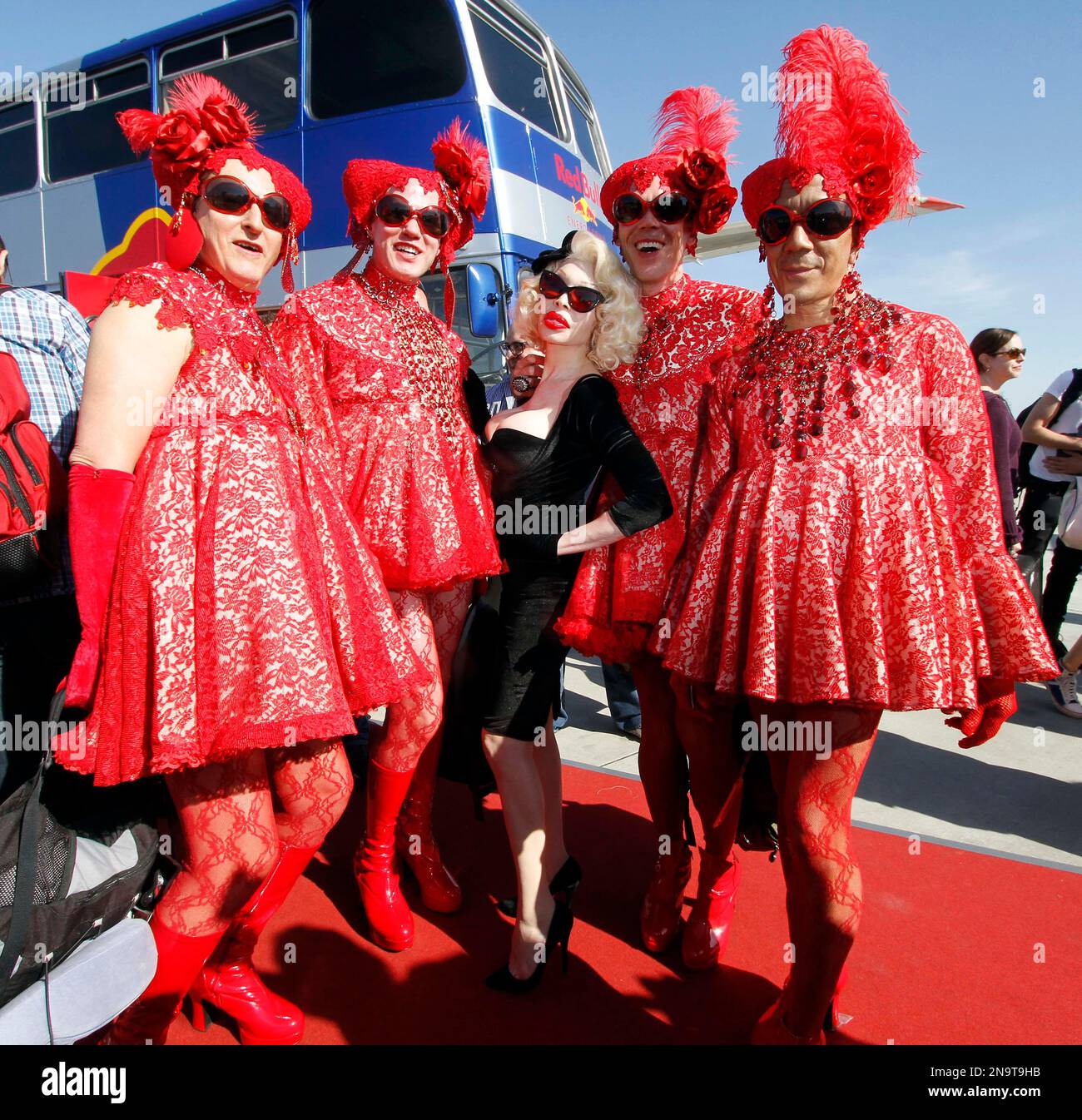 US transgender star Amanda Lepore, center, arrives at the Vienna ...