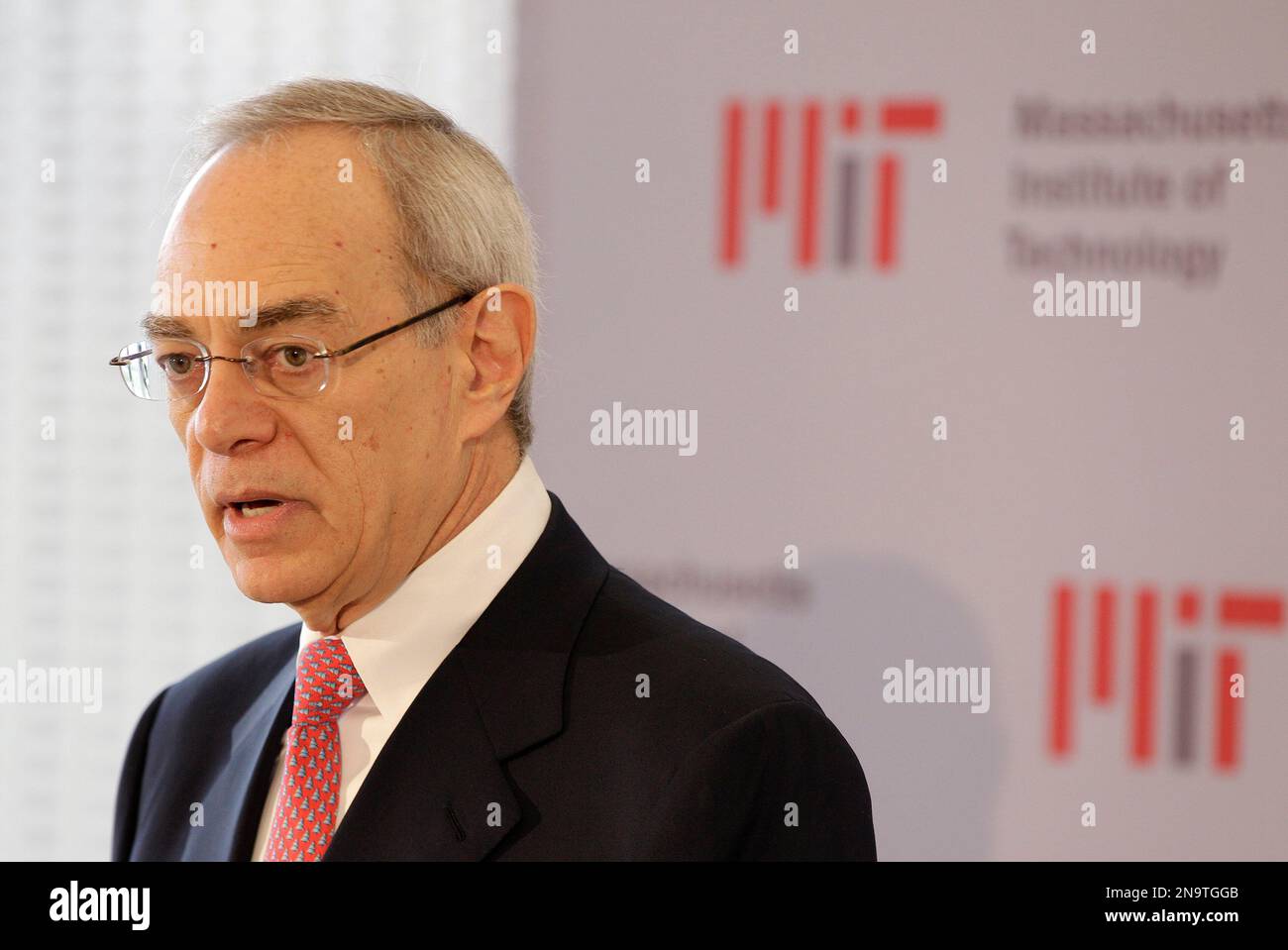 L. Rafael Reif addresses a news conference after he was announced as ...