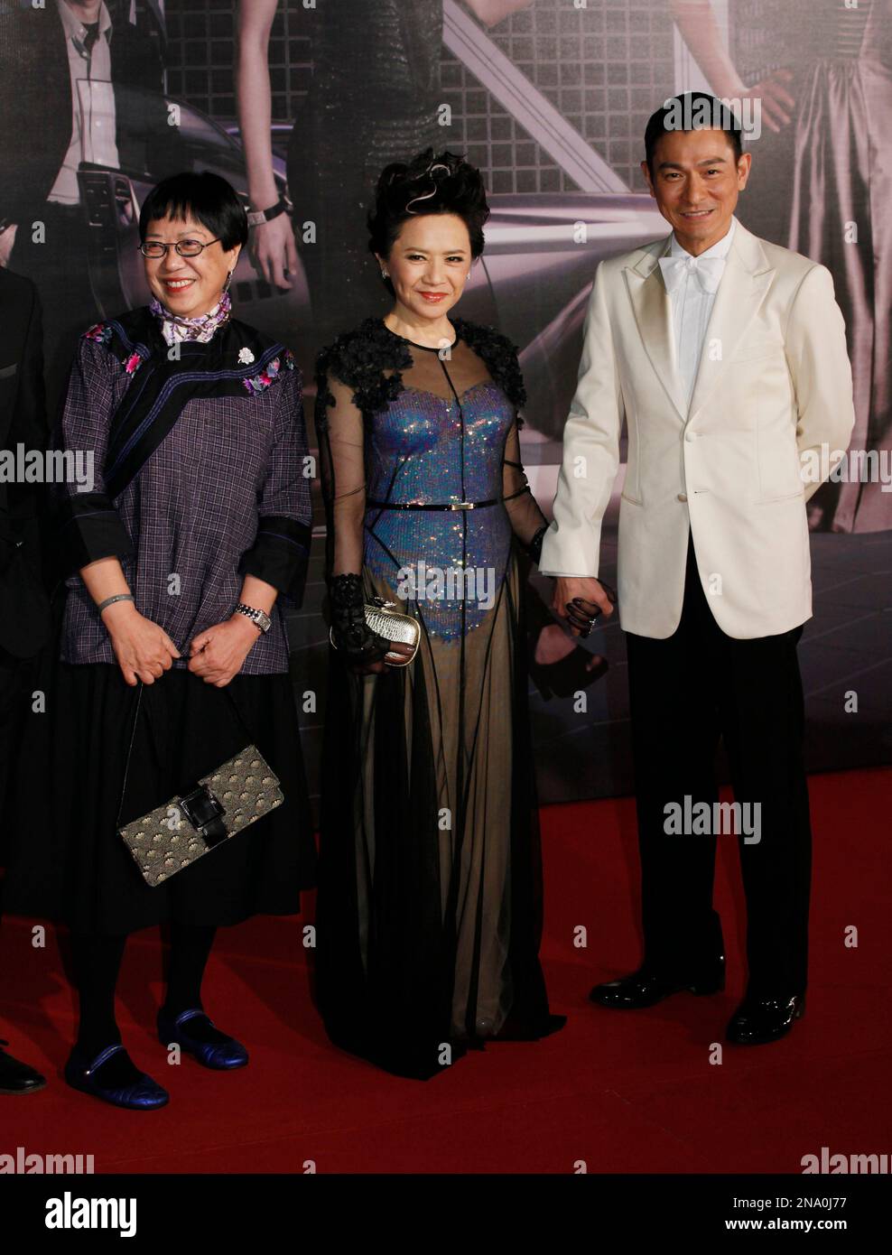 From right, Hong Kong actor Andy Lau, actress Deanie Ip and director ...