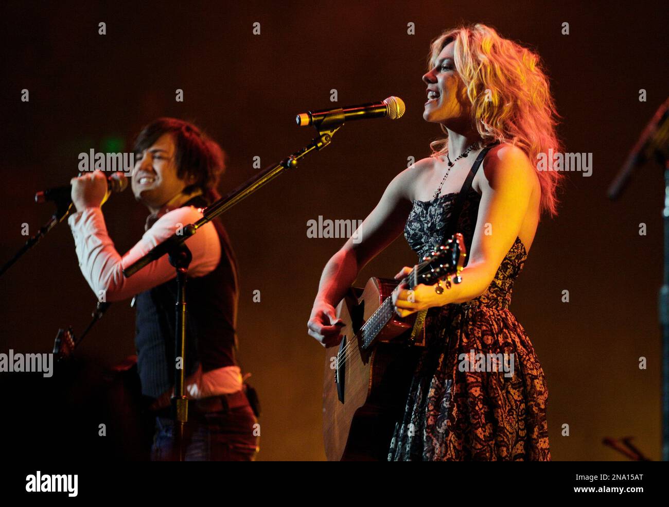 Kimberly Perry Right And Neil Perry Of The Band Perry Perform During The All For The Hall