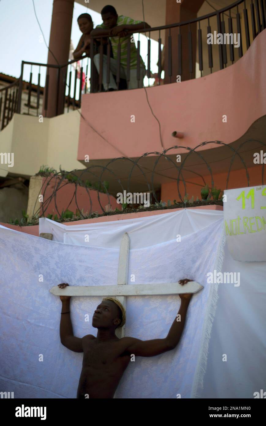 An actor plays the part of a man who was crucified alongside Jesus as ...